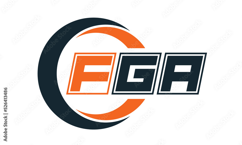 FGA three-letter circle logo design. custom font logo vector template ...