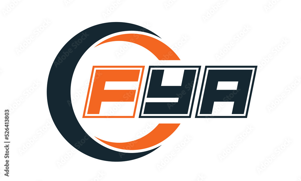 FYA three-letter circle logo design. custom font logo vector template ...