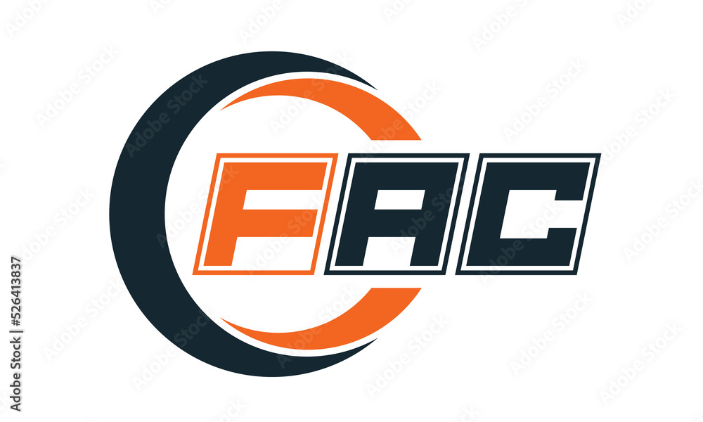 FAC three-letter circle logo design. custom font logo vector template ...
