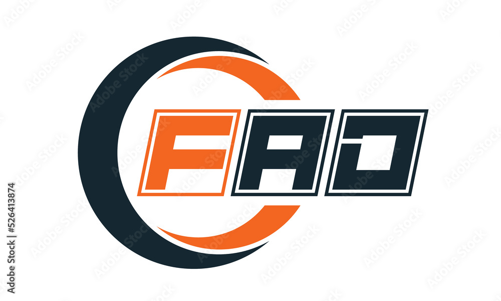 FAD three-letter circle logo design. custom font logo vector template ...