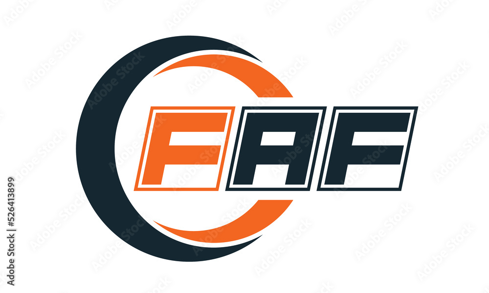 FAF three-letter circle logo design. custom font logo vector template ...