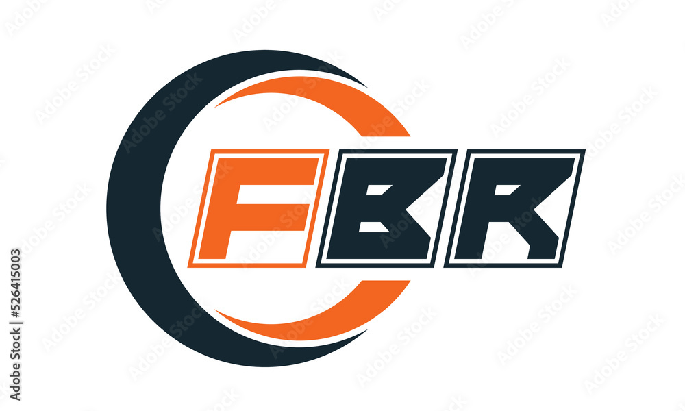 Vecteur Stock FBR three-letter circle logo design. custom font logo ...