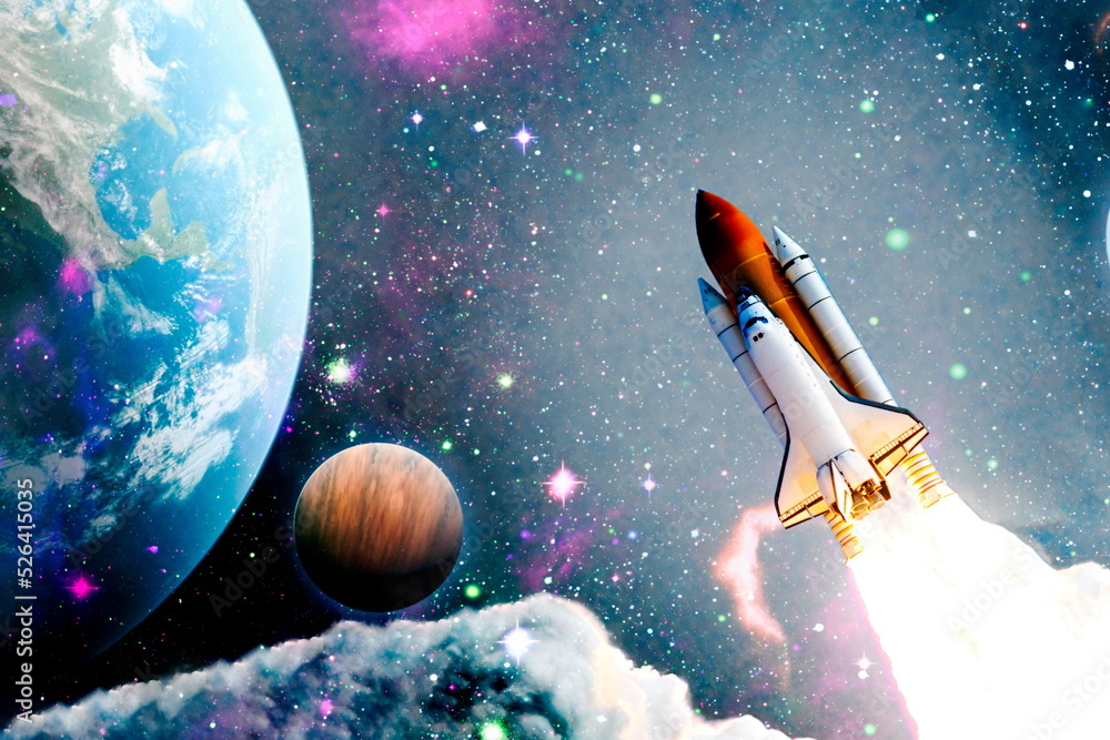 Nasa Space Shuttle And Stars