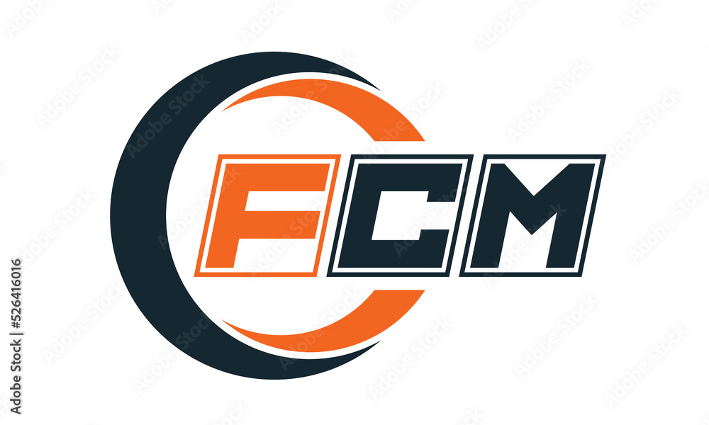 FCM three-letter circle logo design. custom font logo vector template ...