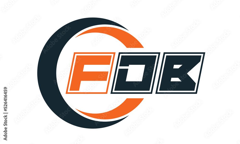 FDB three-letter circle logo design. custom font logo vector template ...