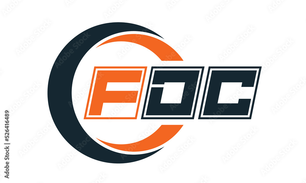 FDC three-letter circle logo design. custom font logo vector template ...