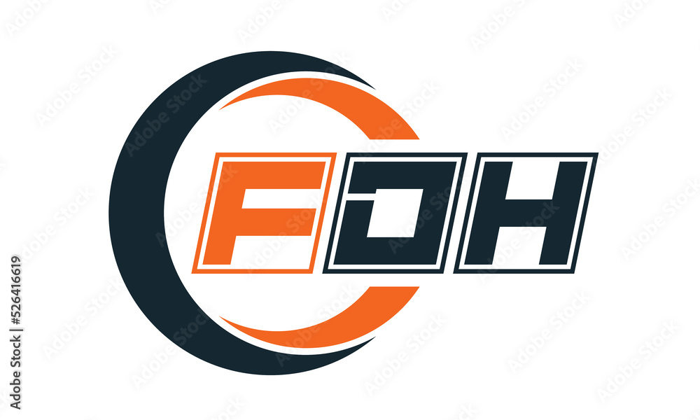 FDH three-letter circle logo design. custom font logo vector template ...