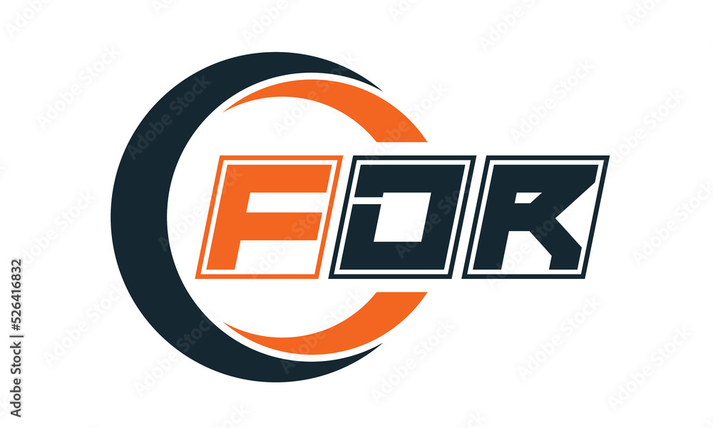 FDR three-letter circle logo design. custom font logo vector template ...