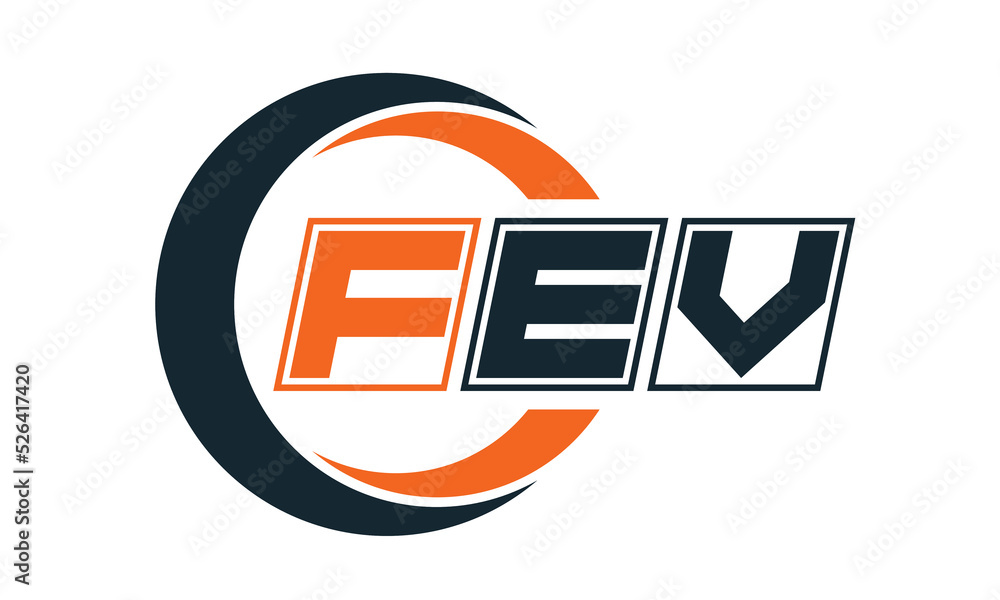 FEV three-letter circle logo design. custom font logo vector template ...