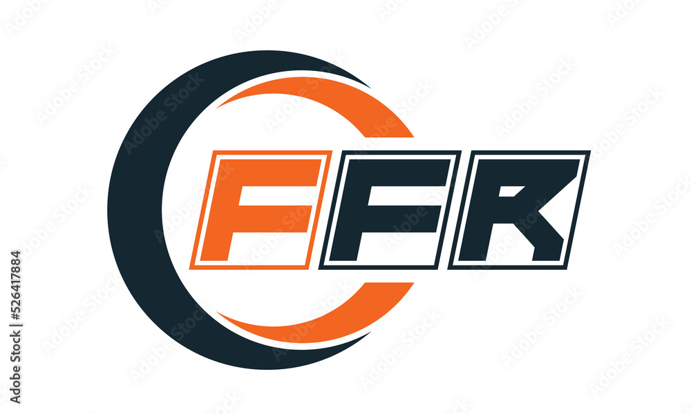 Vecteur Stock FFR three-letter circle logo design. custom font logo ...
