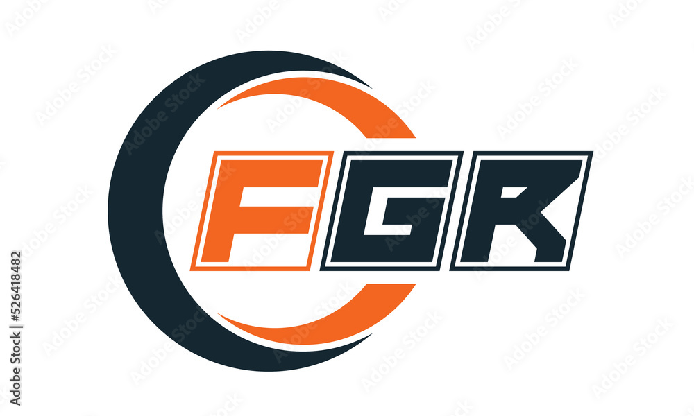 FGR three-letter circle logo design. custom font logo vector template ...