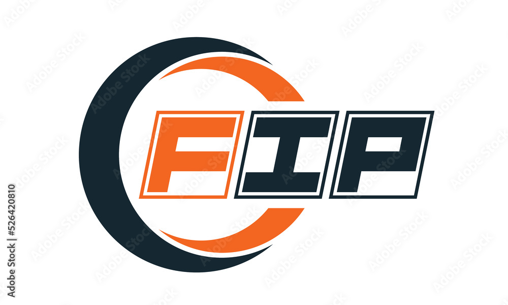 FIP three-letter circle logo design. custom font logo vector template ...
