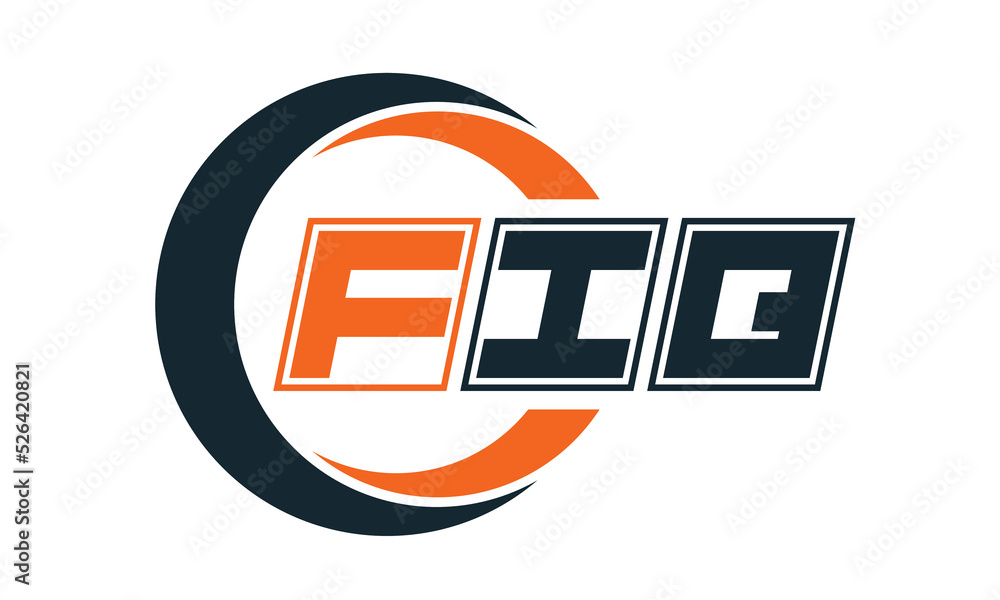 FIQ three-letter circle logo design. custom font logo vector template ...
