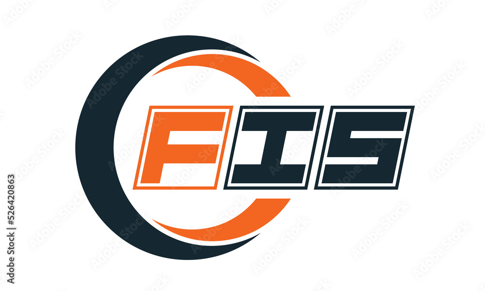 FIS three-letter circle logo design. custom font logo vector template ...