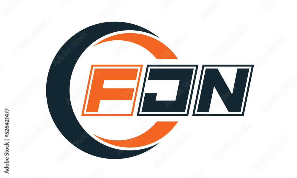 Grafika wektorowa Stock: FJN three-letter circle logo design. custom ...
