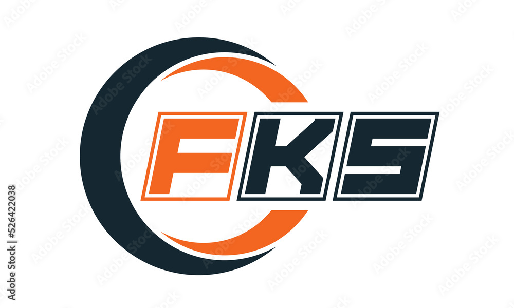FKS three-letter circle logo design. custom font logo vector template ...
