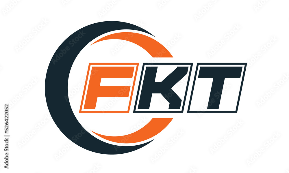 FKT three-letter circle logo design. custom font logo vector template ...