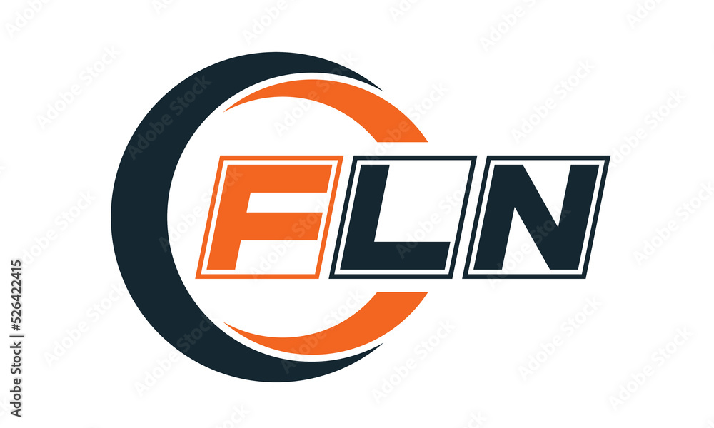 FLN three-letter circle logo design. custom font logo vector template ...