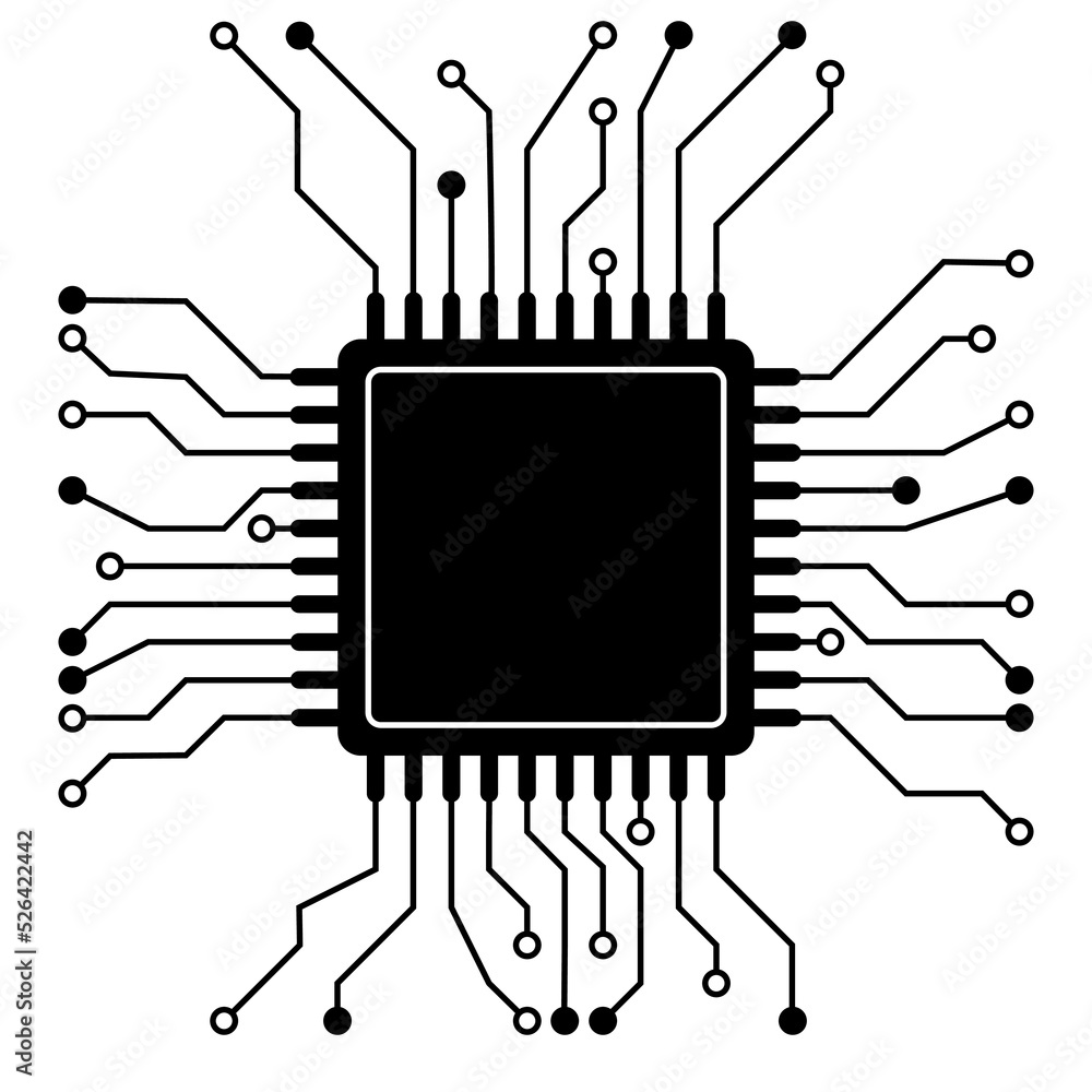 Motherboard chip central processing unit, symbol, cpu digital high ...