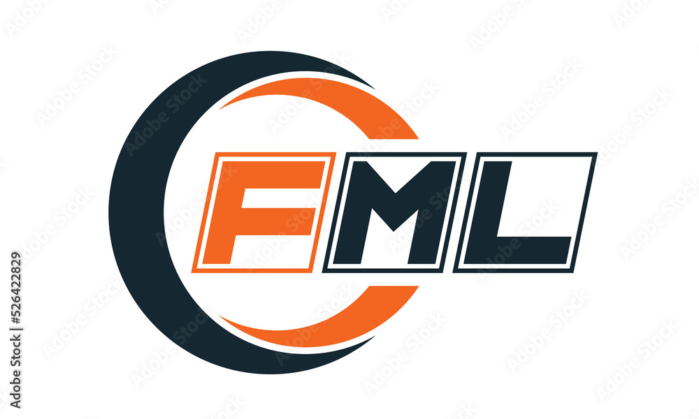 Vetor de FML three-letter circle logo design. custom font logo vector ...