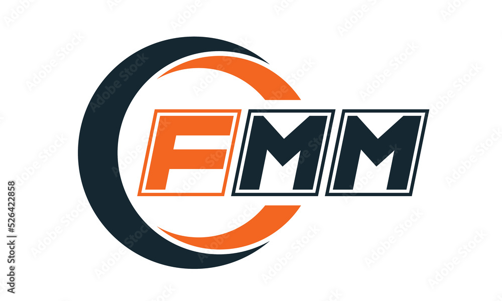 FMM three-letter circle logo design. custom font logo vector template ...