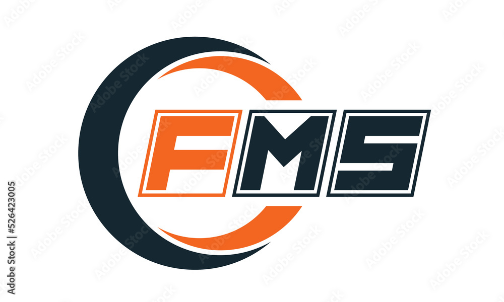 FMS three-letter circle logo design. custom font logo vector template ...