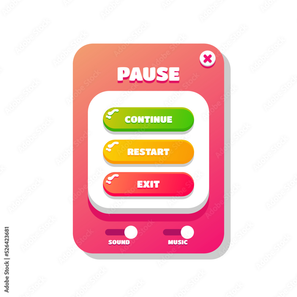 Big set buttons for games and app. Wooden game UI kit. match 3 Stock ...