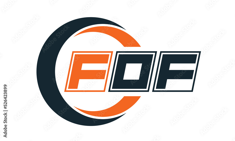 FOF three-letter circle logo design. custom font logo vector template ...
