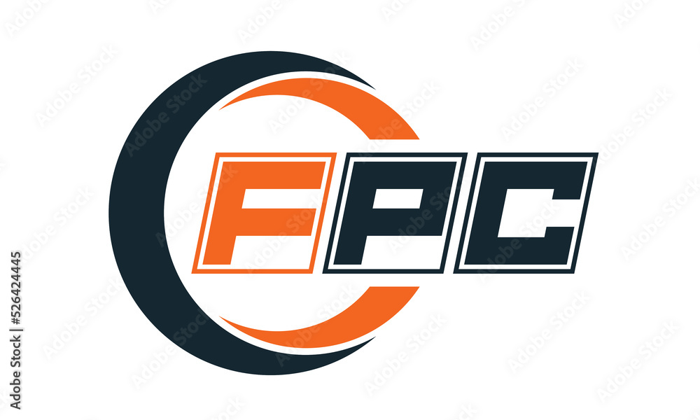 FPC three-letter circle logo design. custom font logo vector template ...