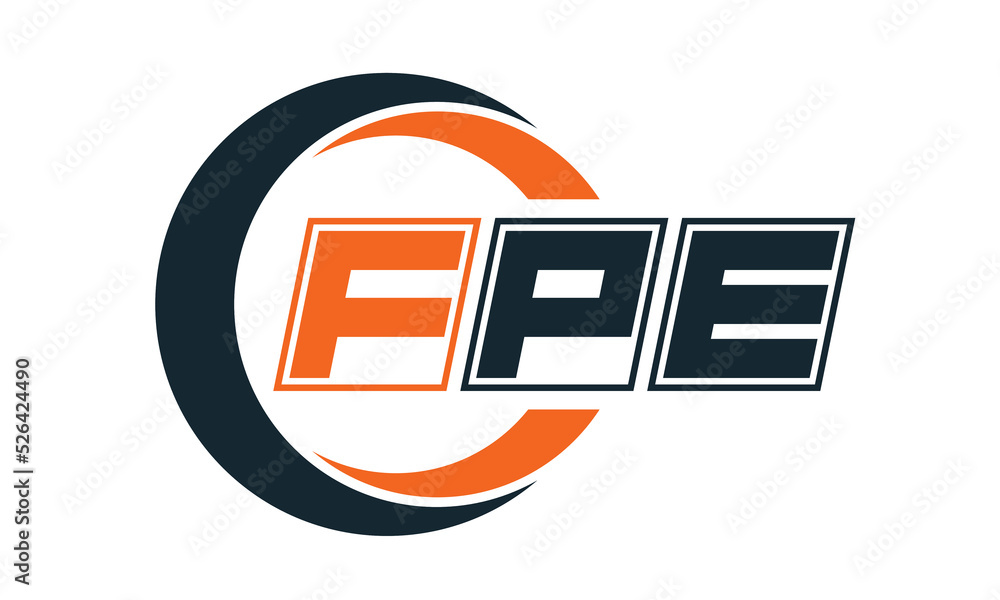 FPE three-letter circle logo design. custom font logo vector template ...