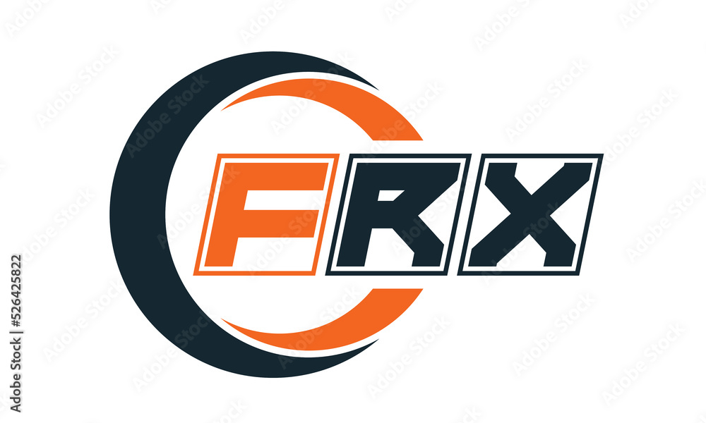 FRX three-letter circle logo design. custom font logo vector template ...