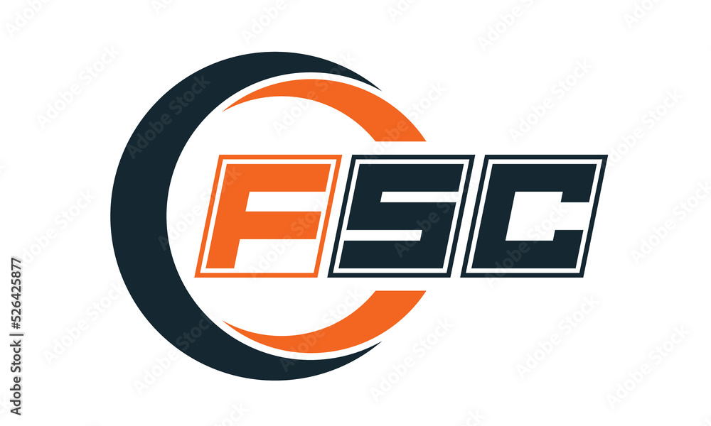 FSC three-letter circle logo design. custom font logo vector template ...