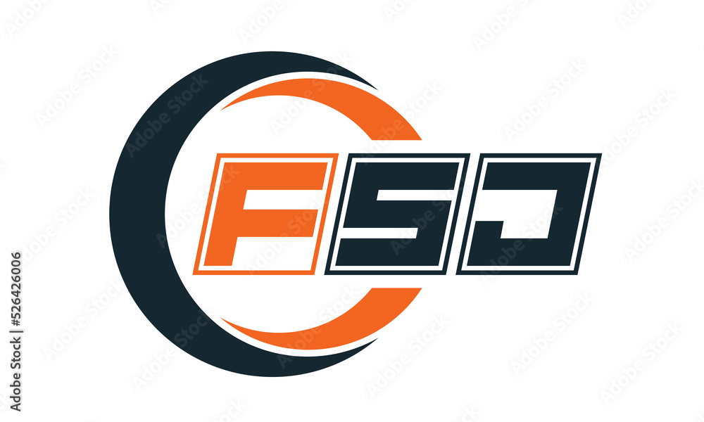 FSJ three-letter circle logo design. custom font logo vector template ...