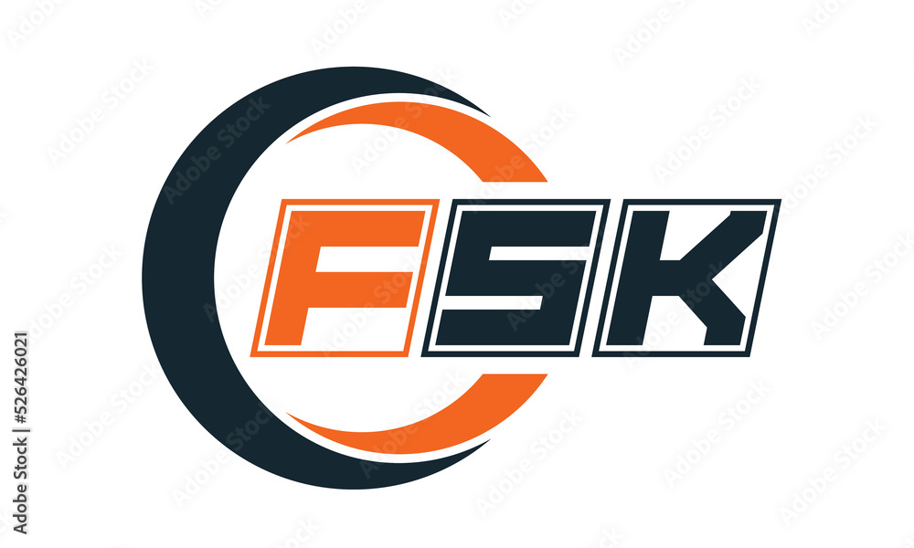 Vetor de FSK three-letter circle logo design. custom font logo vector ...