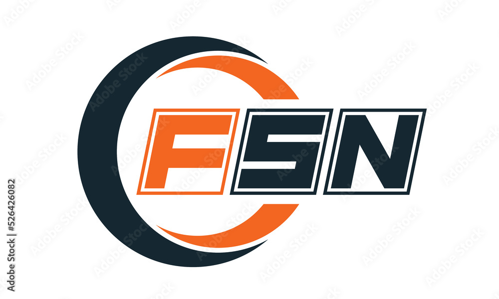 FSN three-letter circle logo design. custom font logo vector template ...