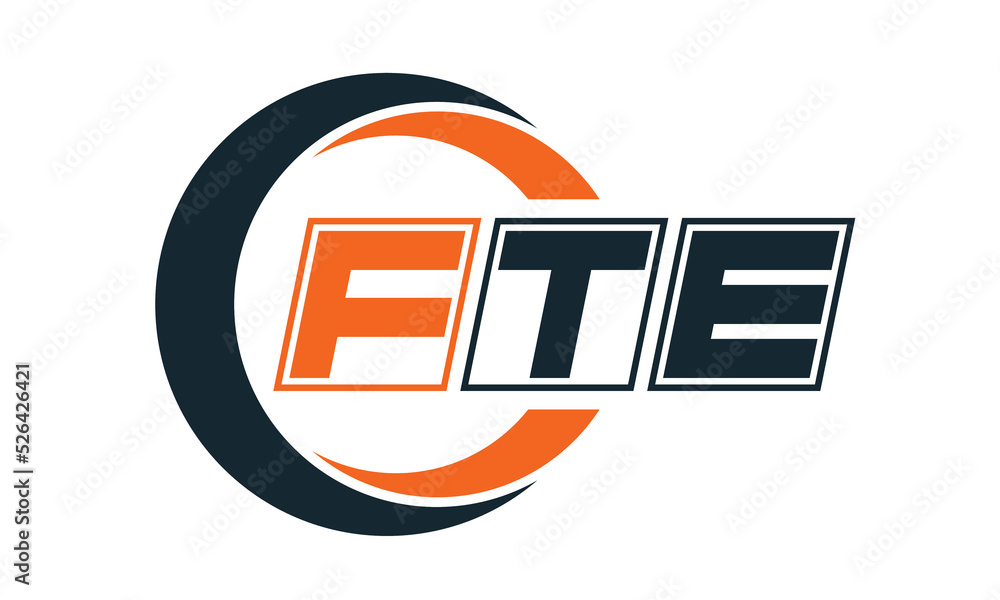 Vetor de FTE three-letter circle logo design. custom font logo vector ...
