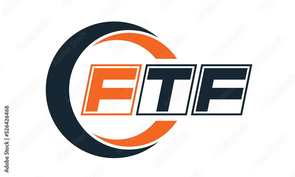 Vetor de FTF three-letter circle logo design. custom font logo vector ...