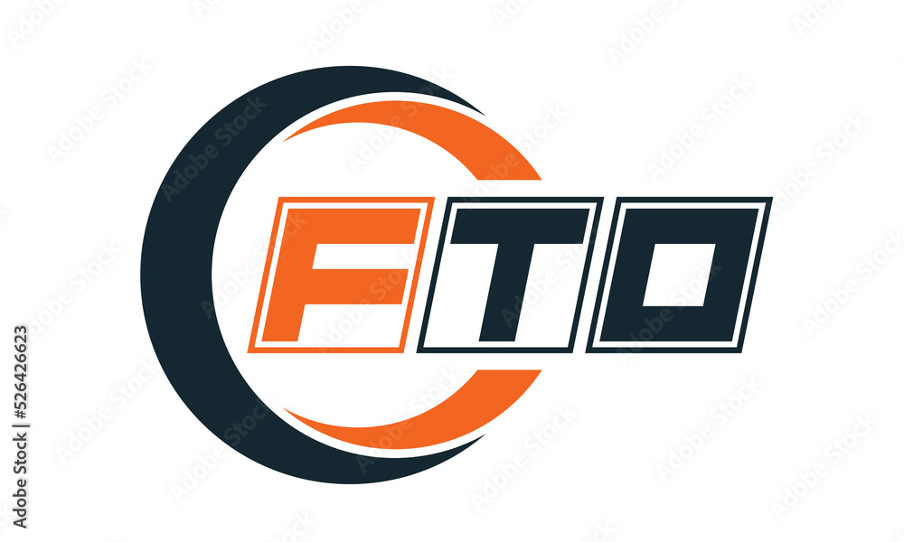 Vetor de FTO three-letter circle logo design. custom font logo vector ...