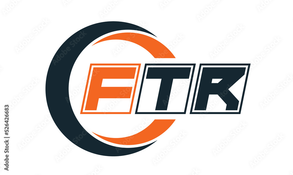 FTR three-letter circle logo design. custom font logo vector template ...