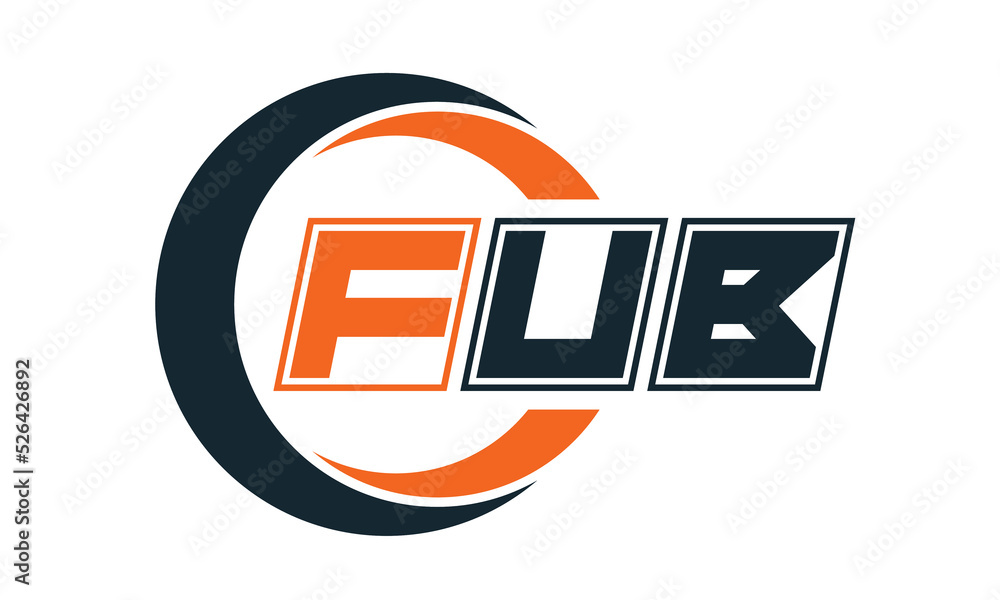 FUB three-letter circle logo design. custom font logo vector template ...