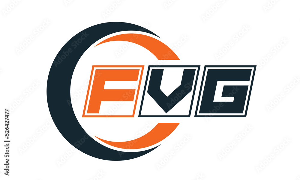 FVG three-letter circle logo design. custom font logo vector template ...