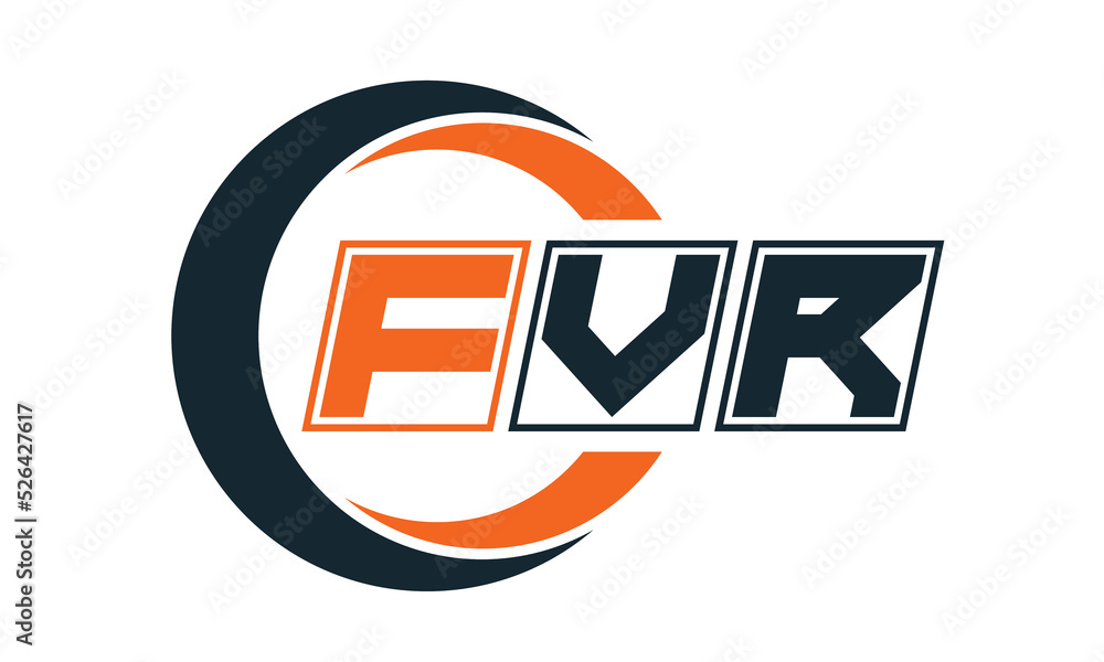 FVR three-letter circle logo design. custom font logo vector template ...