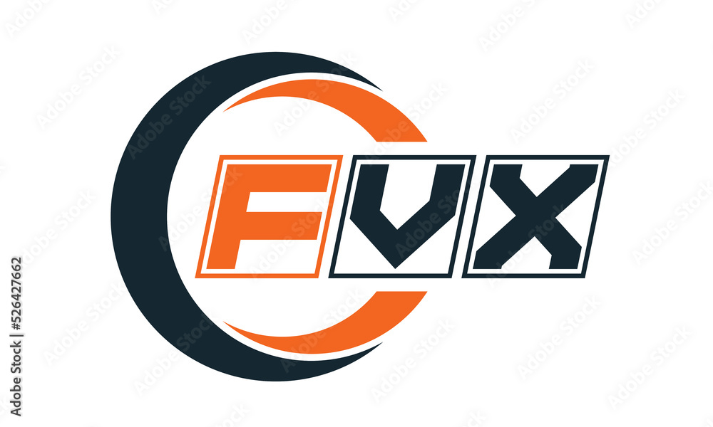 FVX three-letter circle logo design. custom font logo vector template ...