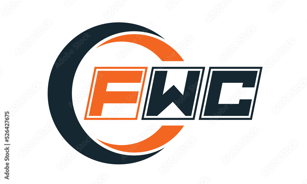 FWC three-letter circle logo design. custom font logo vector template ...
