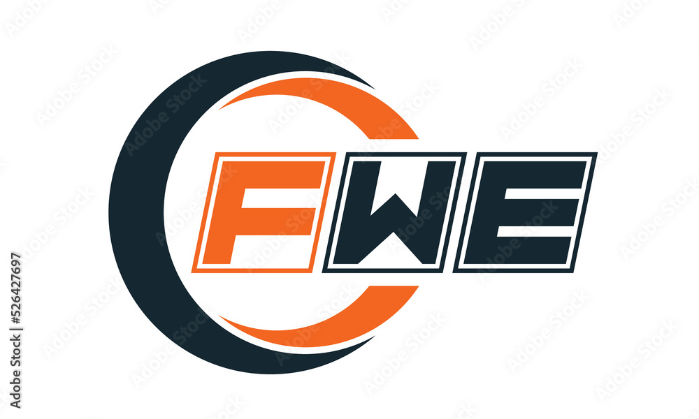 FWE three-letter circle logo design. custom font logo vector template ...