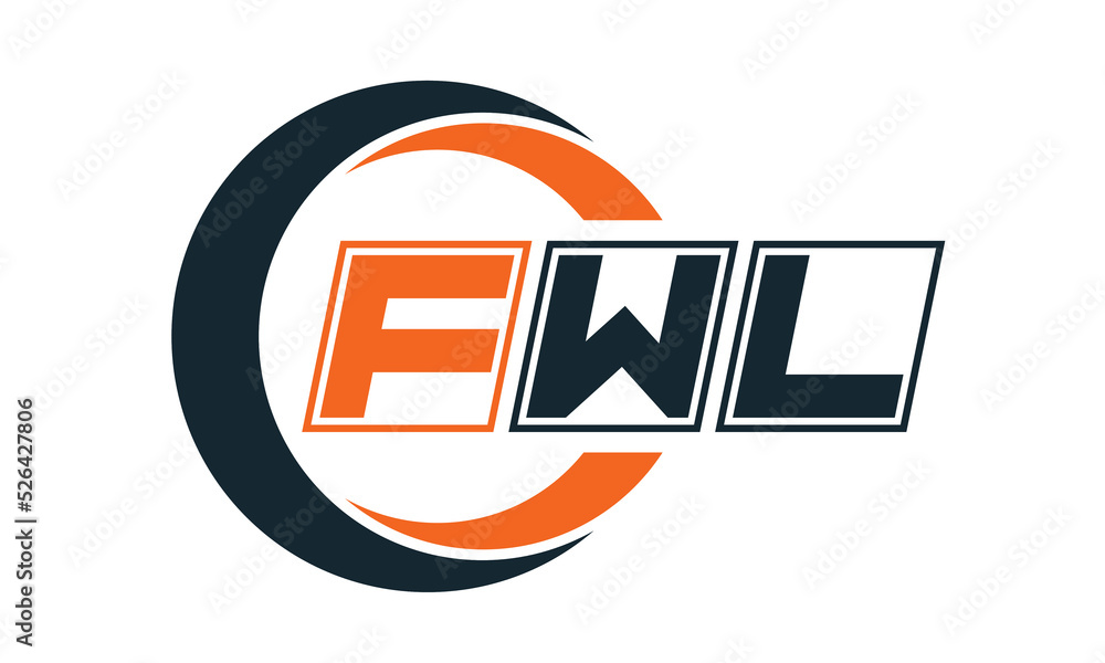 FWL three-letter circle logo design. custom font logo vector template ...