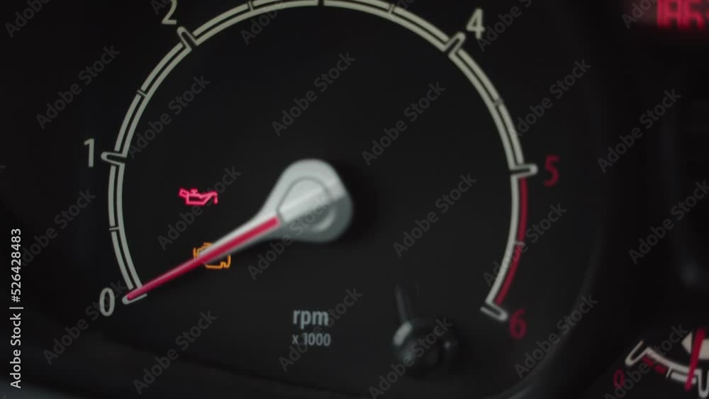 Many car dashboard lights with warning lamps, failure and error ...