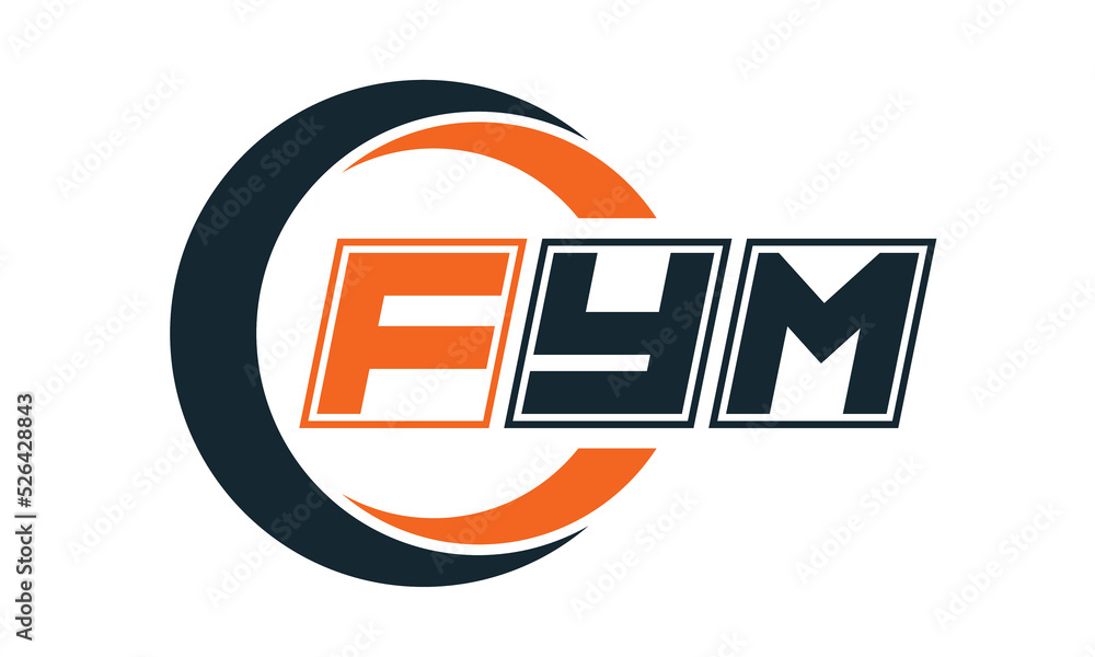 FYM three-letter circle logo design. custom font logo vector template ...