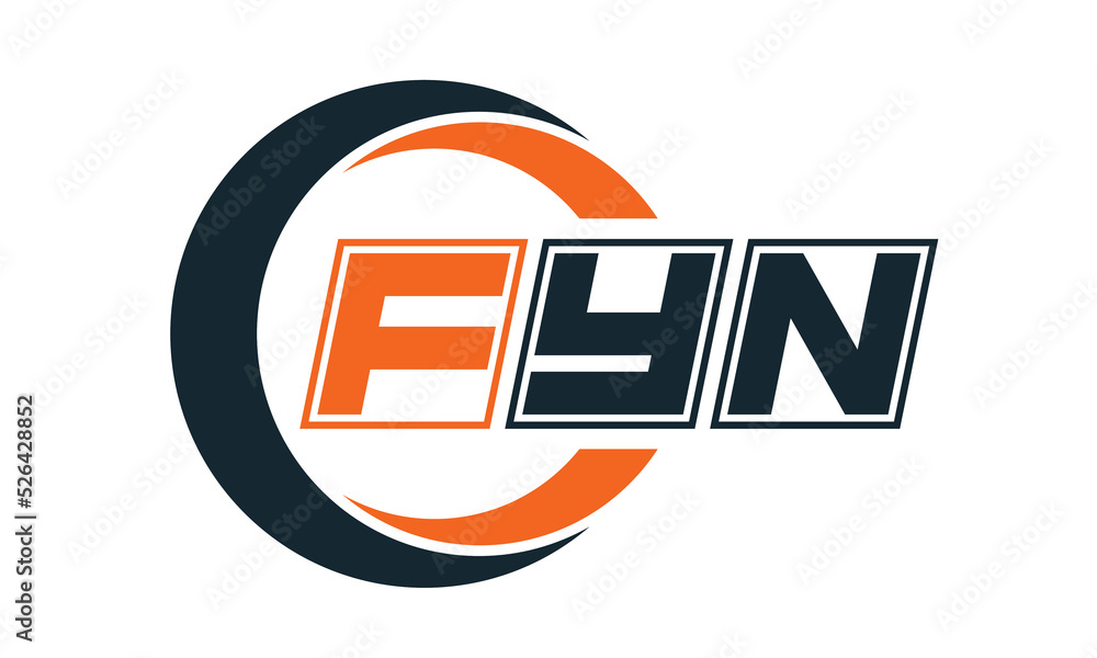 FYN three-letter circle logo design. custom font logo vector template ...
