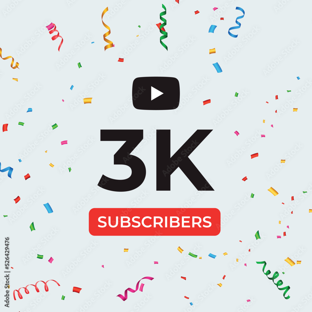 Vetor de Thank you 3k or 3 thousand subscribers celebration template ...